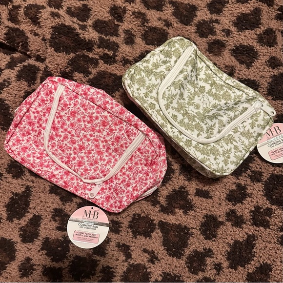 MHB Beauty | Bags | Mhb Viral Cosmetic Bag Set Pink And Green | Poshmark